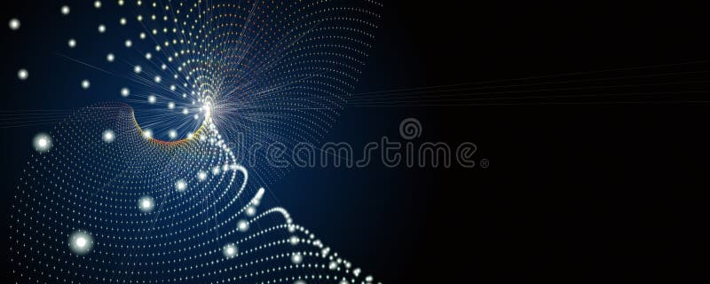 Futuristic Particle Panorama Design Illustration with Lights Stock ...