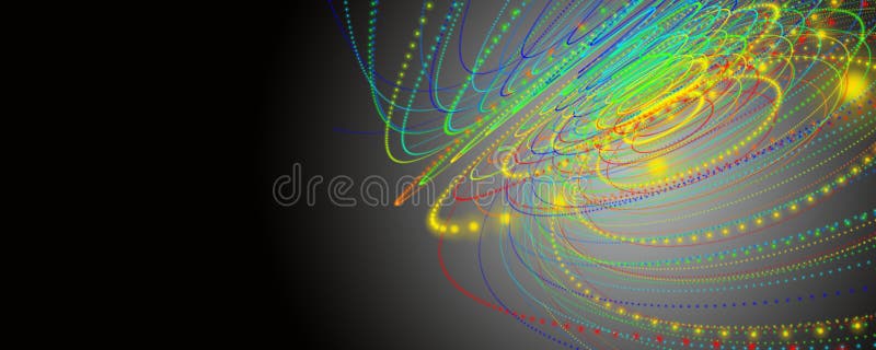Futuristic Particle Panorama Design Illustration with Lights Stock ...