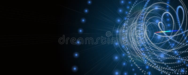 Futuristic Particle Panorama Design Illustration with Lights Stock ...