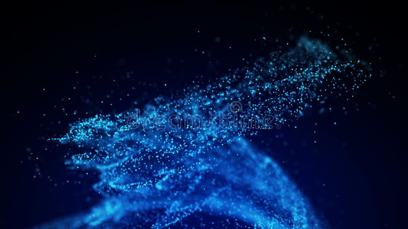 Futuristic Particle Swirl. Dynamic Flow of Abstract Dust in Cyberspace ...