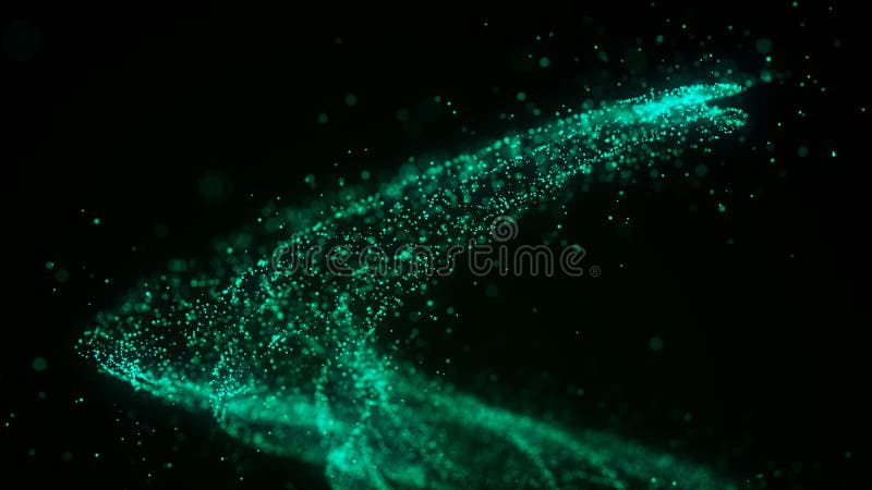 Futuristic Particle Swirl. Dynamic Flow of Abstract Dust in Cyberspace ...