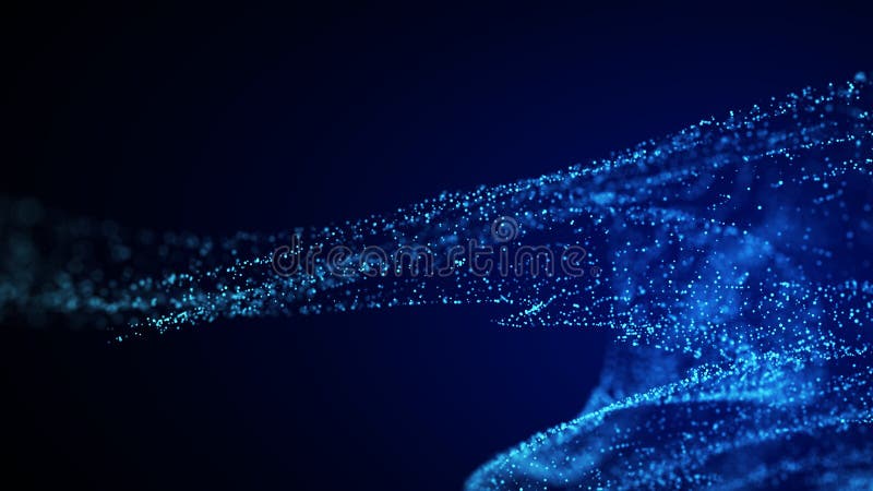 Futuristic Particle Swirl. Dynamic Flow of Abstract Dust in Cyberspace ...