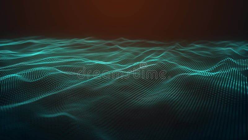 Technology Background. Abstract Digital Particle Wave. Futuristic Dotted Wave. Network ...