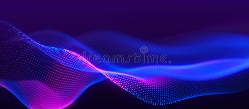 Futuristic Particle Wave. Abstract Technology Background. Big Data ...