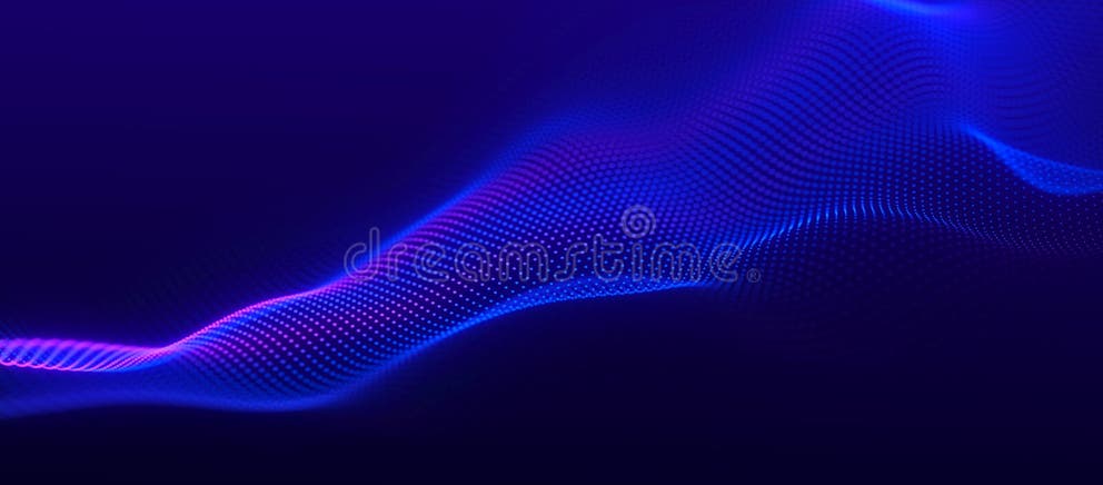 Futuristic Particle Wave. Abstract Technology Background. Big Data ...