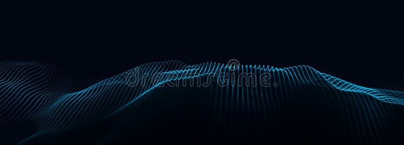 Futuristic Particle Wave. Abstract Technology Background. Big Data ...