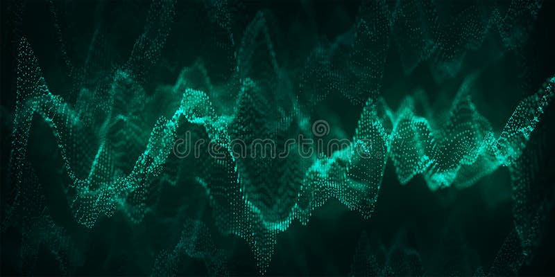 Futuristic Particle Wave. Abstract Technology Background. Big Data ...