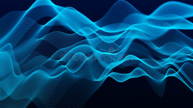 Futuristic Particle Wave. Abstract Technology Background. Big Data ...