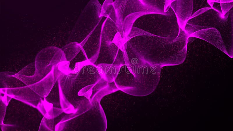 Futuristic Particle Wave. Abstract Technology Background. Rotating ...