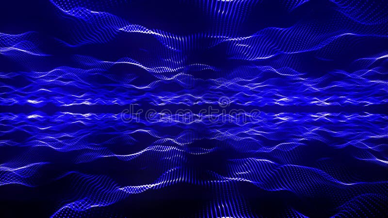 Futuristic Particle Wave. Abstract Technology Background. Sound Wave ...