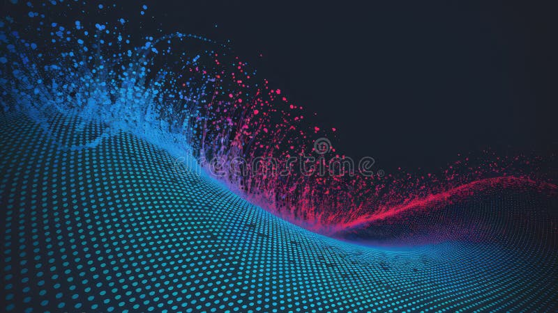 Futuristic Particle Wave Design with Copy-Space Stock Photo - Image of ...