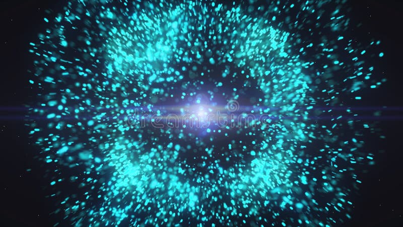 Futuristic Particles Cosmic Explosion Shockwave Blue Energy Space 3d ...