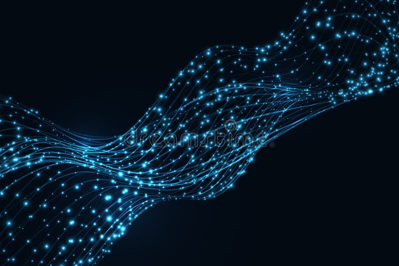 Futuristic Particles and Lines Pattern Stock Vector - Illustration of ...