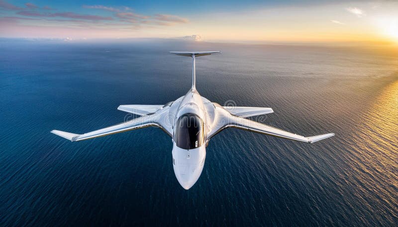 Futuristic Passenger Airplane: Aerial View of Innovation in Flight ...