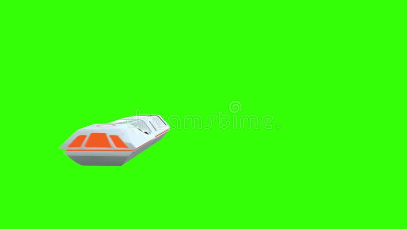 Futuristic Passenger Flying Bus. Transport of the Future. Green Screen ...