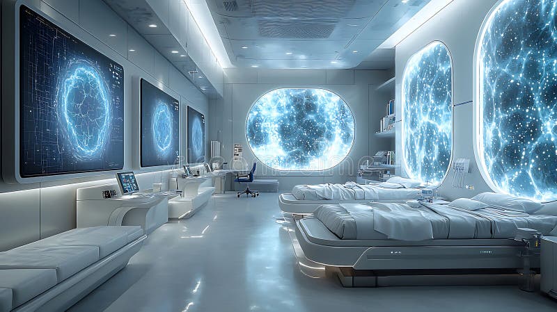 Futuristic Pathology Lab Featuring Advanced Technology, Glowing Screens ...