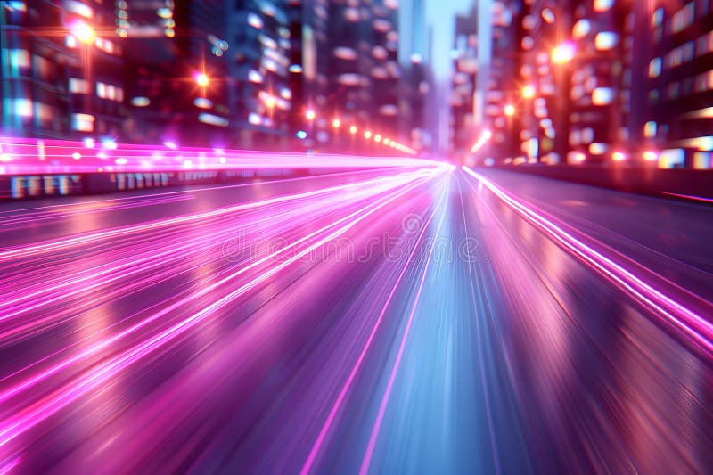 Futuristic Pattern of Colored Diagonal Lines on Black Background ...