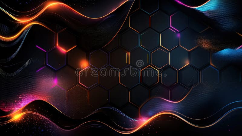 Futuristic Pattern Design Using Hexagonal Grid in Digital Art Abstract ...