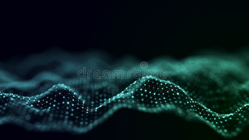 Futuristic Pattern of Dots Smoothly Moving in a Wave. Abstract ...