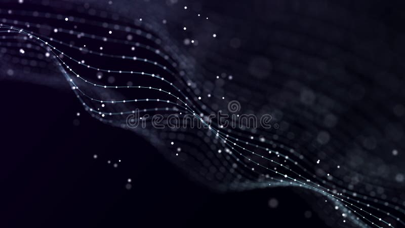 Futuristic Pattern of Dots Smoothly Moving in a Wave. Abstract ...