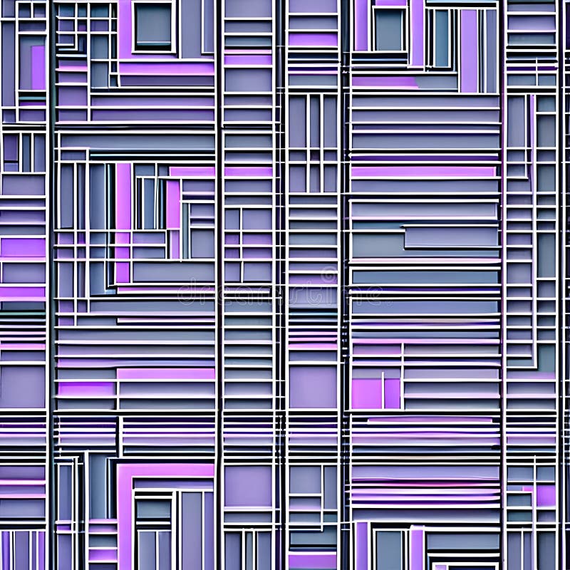 A Futuristic Pattern of Overlapping Rectangles in Shades of Lavender and Peach1, Generative AI ...