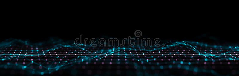 Futuristic Perspective Grid In Digital Cyberspace Flow Of Binary Code