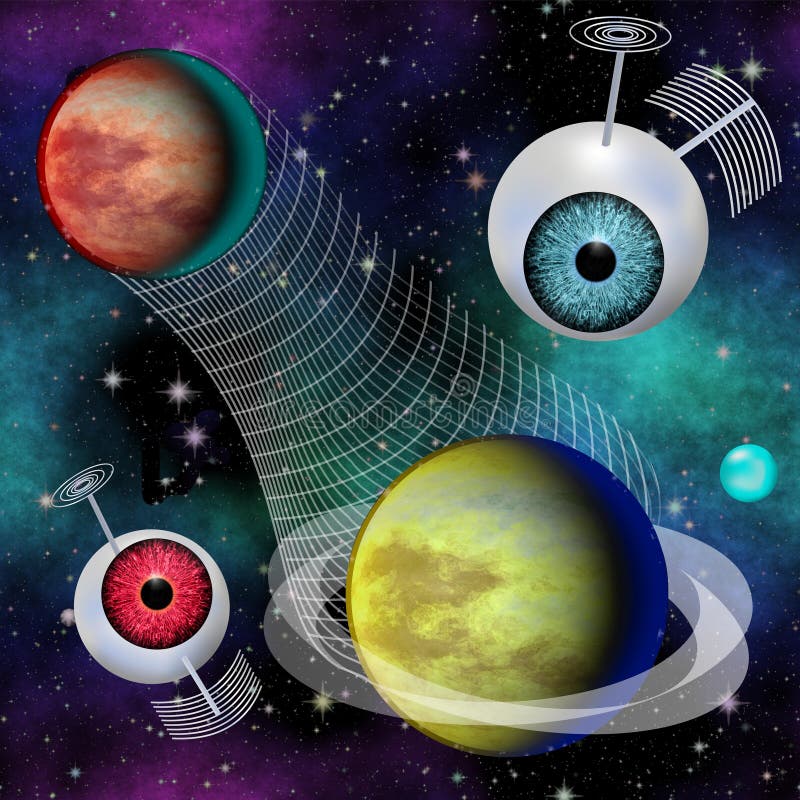 Futuristic Phantasy Image Interplanetary Communication Network Stock ...