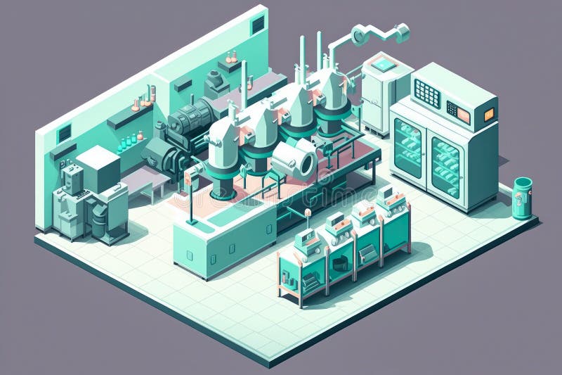 Futuristic Pharmaceutical Manufacturing Facility with Robotic Arms ...