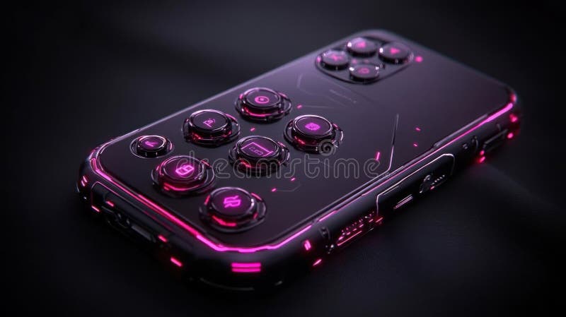 Futuristic Phone Concept, Customizable Buttons Stock Illustration ...