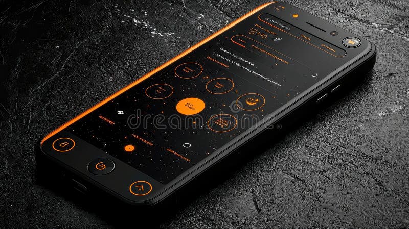 Futuristic Phone Design Concept with Orange Accents and a Starry Night ...