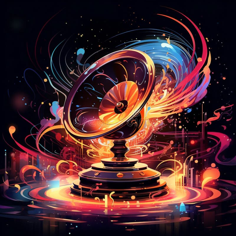 Futuristic Phonograph Playing Mesmerizing Melodies Stock Illustration ...