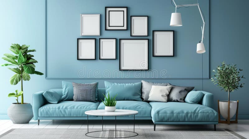 Futuristic Photo Frame Wall Concept Stock Illustration - Illustration ...