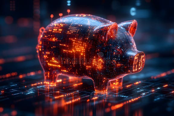 Digital Piggy Bank Concept for Modern Financial Technology and ...