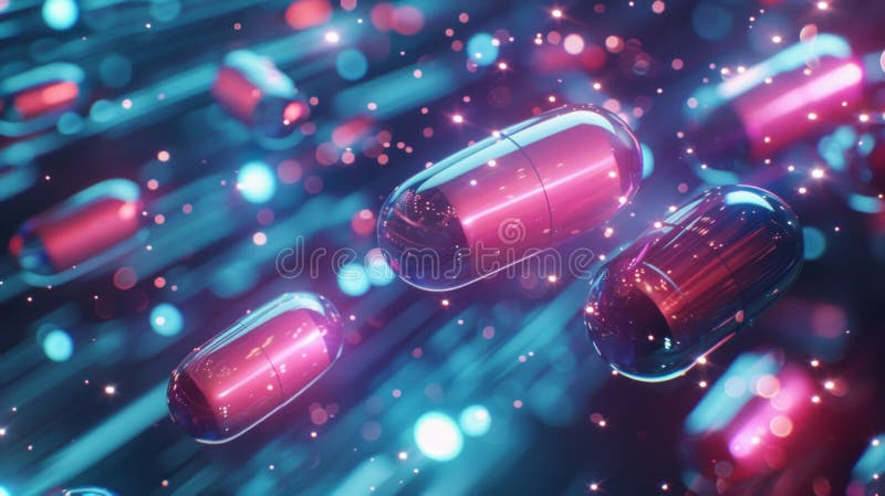 Floating Capsules Pills Futuristic Setting Stock Photos - Free ...