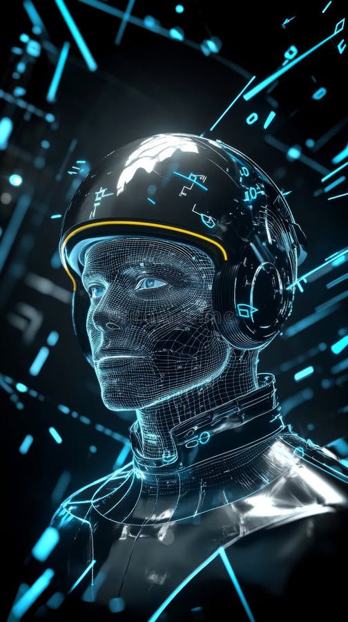Futuristic Pilot Controlling Advanced AI through Neural Interfaces in a ...
