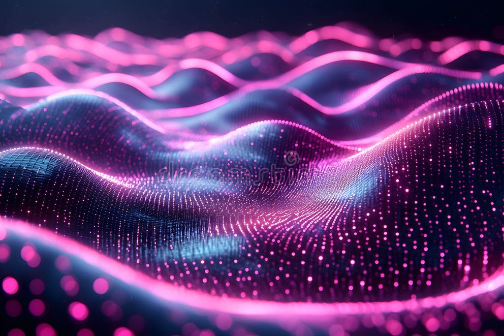 Futuristic Pink and Blue Digital Waveform Background for Modern Tech ...