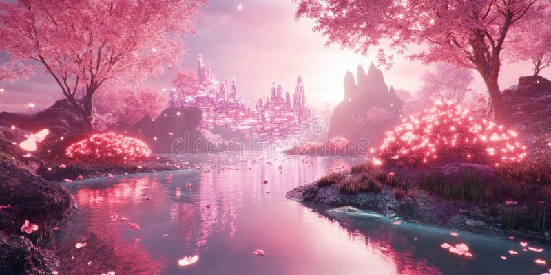 A Futuristic Pink Digital Grid with Glowing Lines for Tech Design ...