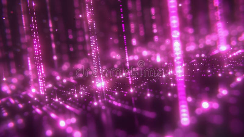 Futuristic Pink Digital Light Matrix with Glowing Dots Stock ...