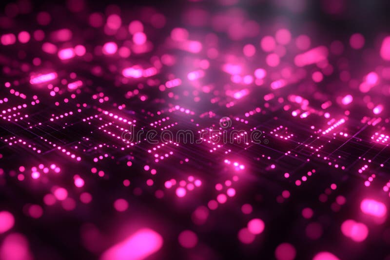 Futuristic Pink Digital Matrix with Glowing Pixel Patterns for Tech ...