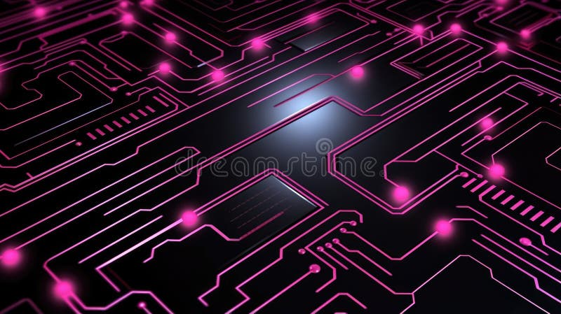 Futuristic Pink-illuminated Circuit Board Background for High-Tech ...
