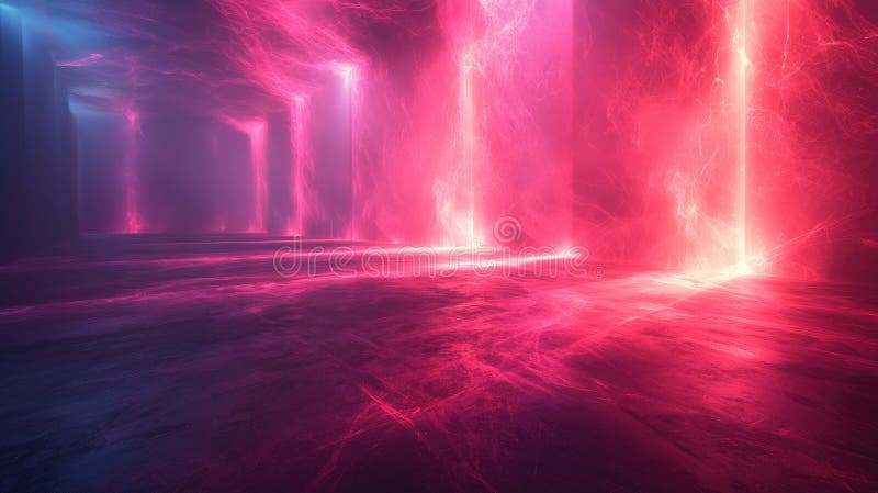 Futuristic Pink Laser Beams in a Mysterious Abstract Space Stock Photo ...
