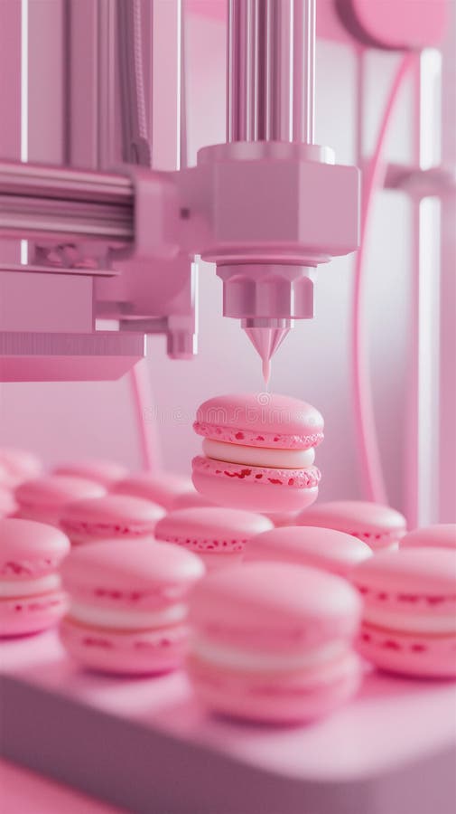 3D Printing Macarons with Culinary Precision Stock Illustration ...