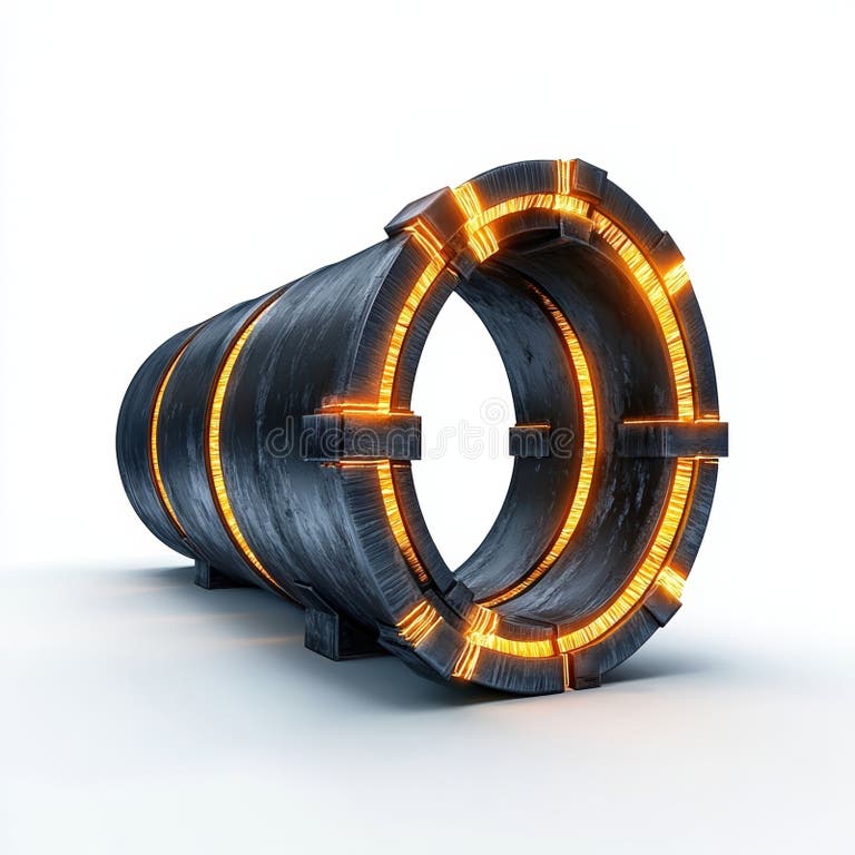 Futuristic SciFi Pipe with Neon Lights and HighTech Design for Creative ...