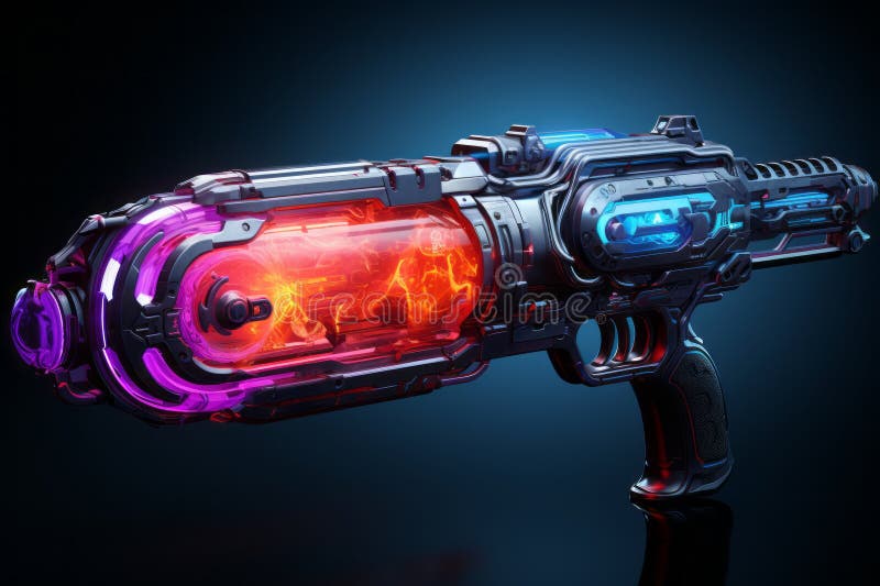 Plasma gun ai generated stock illustration. Illustration of game ...