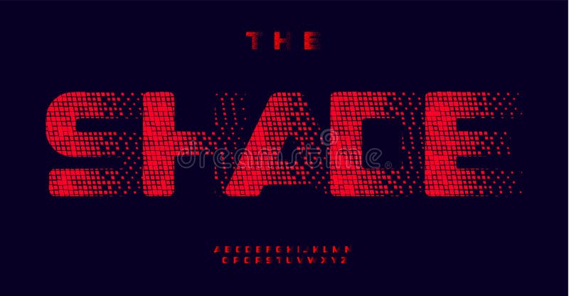 Futuristic Pixelated Alphabet, Digital Glitch Effect Letter, Dotted ...