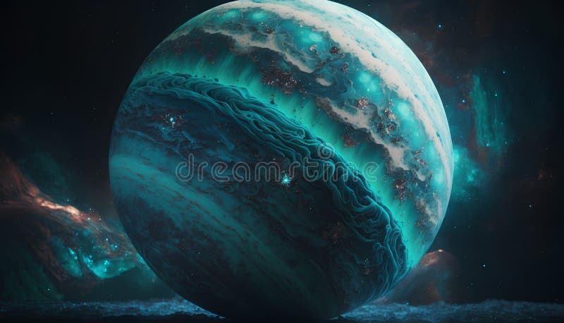 Futuristic Planet in Deep Space. 3D Rendering Illustration Stock ...