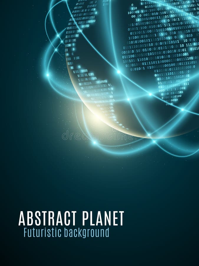 Futuristic Planet Earth. World Map of Glowing Square Dots. Modern Abstract Background. Space ...
