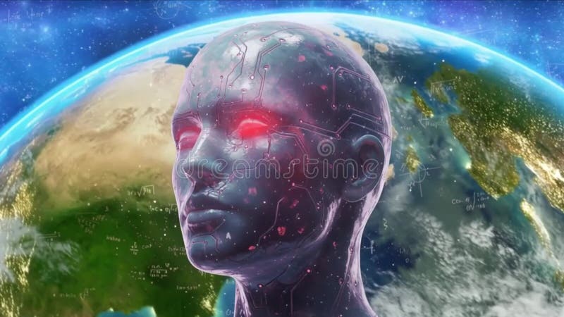 Neural Cosmos - 4K Futuristic Planet with Glowing Core, Mathematical ...