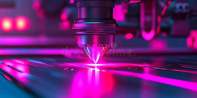 Futuristic Plasma Cutting, CNC Milling Machine with Glowing Effects ...