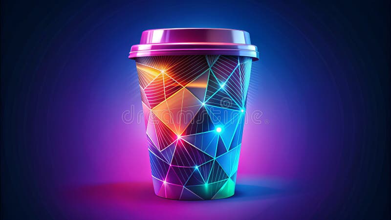 Futuristic Plastic Cup: a Vibrant Geometric Design for Sustainable ...